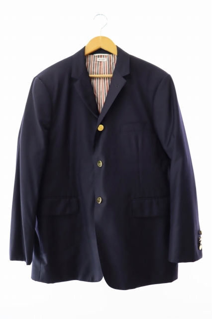 【中古】トムブラウン THOM BROWNE テーラード ジャケット MJC001A00096 紺 ネイビー ☆AA★● 250811