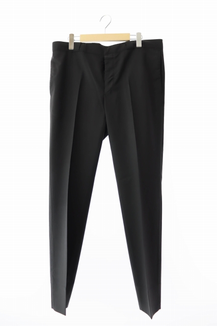 【中古】プラダ PRADA モヘア ヴァージンウール スラックス パンツ 50 黒 ブラック ☆AA★ 250811