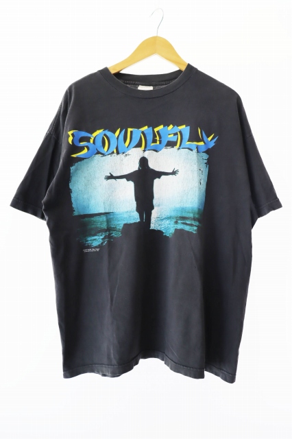 【中古】ヴィンテージ ソウルフライ 90s 1998 USA製 1st JKT album ブラック プリント 半袖 Tシャツ バンドT 250701