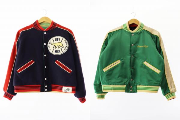 【中古】ヒューマンメイド リバーシブル スタジャン ジャケット S 紺 ネイビー 緑 グリーン ☆AA★ 250728