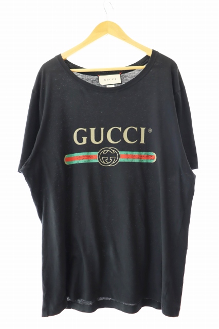 【中古】グッチ GUCCI Washed Oversized T-Shirt ロゴ ウォッシュド オーバーサイズ 半袖Tシャツ L ☆AA★ 250818