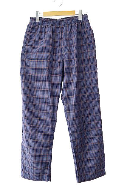 【中古】ステューシー STUSSY 20SS Mini Check Beach Pant ミニ チェック柄 ビーチ イージー パンツ S 青☆AA★250903