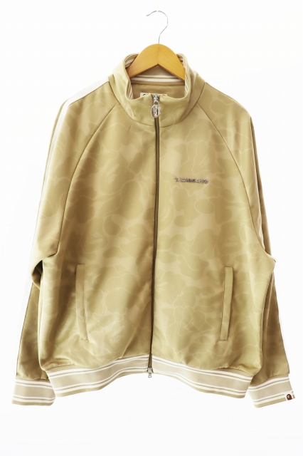 【中古】アベイシングエイプ A BATHING APE 25SS トーナル ソリッド カモ柄 トラック ジャケット  L ベージュ カーキ