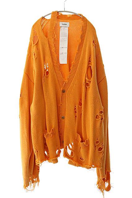 【中古】ダブレット doublet 23SS DESTROYED CARDIGAN デストロイド カーディガン 23SS34KN101 L オレンジ●250922