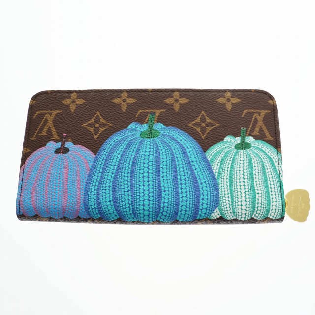 【中古】ルイヴィトン ×草間彌生 モノグラム ラウンドファスナー 財布 長財布 M82106 ブラウン ☆AA★▲■ 250829