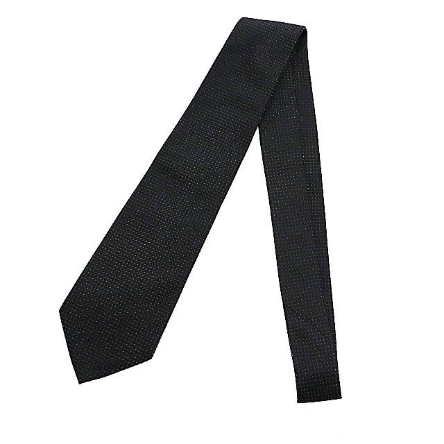 【中古】ディオール オム Dior HOMME ドット 総柄 ネクタイ 黒ブラック ☆AA★▲●250905 メンズ