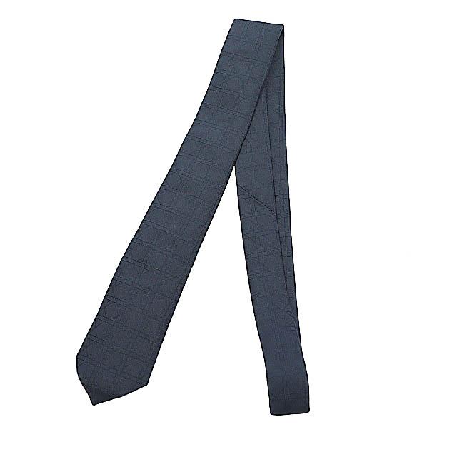 【中古】ディオール オム Dior HOMME カナージュ シルク ネクタイ 31C1047B0770_C540 紺ネイビー ☆AA★●▲■250906