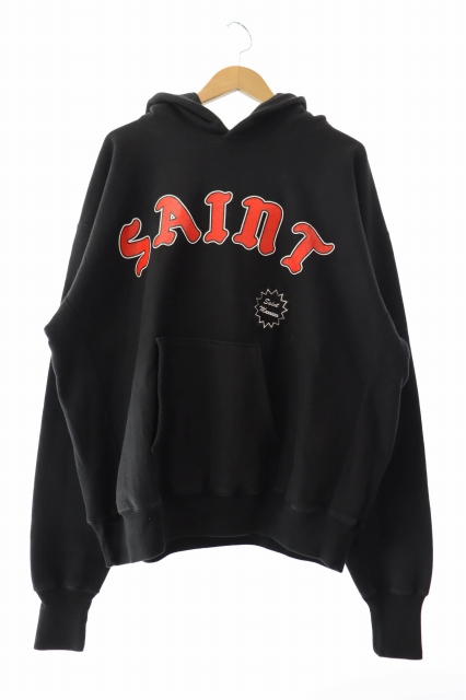 【中古】セントマイケル SAINTMICHAEL 24SS HOODIE/ARCH SAINT ロゴ プリント フーディー パーカー L ☆AA★ 250908