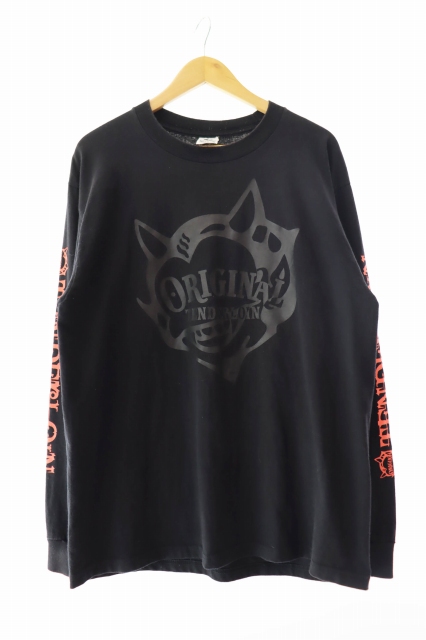 【中古】テンダーロイン TENDERLOIN TEE L/S PFP BLACK デビル ロゴ プリント 長袖Tシャツ L ☆AA★ 250917