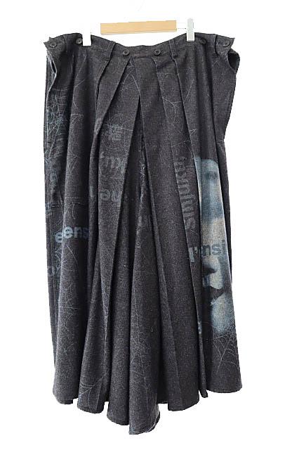 【中古】ヨウジヤマモト ブラック スキャンダル YOHJI YAMAMOTO 18AW 蜘蛛おかめフラノ 袴 ハカマ パンツ●250919