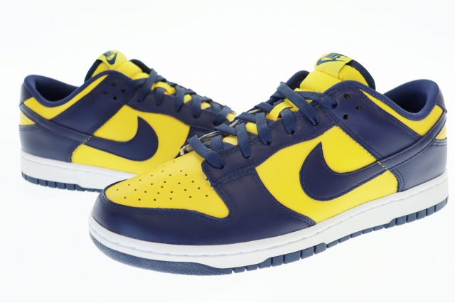 【中古】ナイキ NIKE DUNK LOW RETRO MICHIGAN ダンク ロー ミシガン DD1391-700 28 イエロー ネイビー ▲■250815