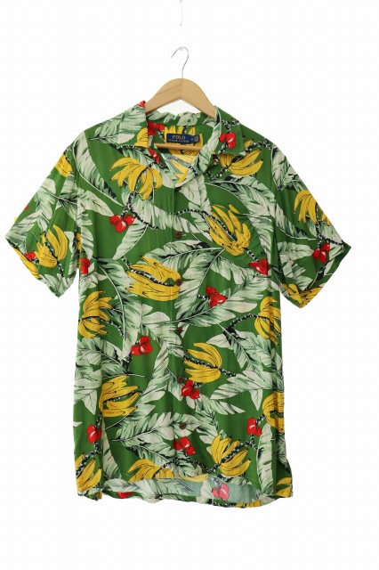 【中古】ポロ ラルフローレン POLO RALPH LAUREN BANANA ALOHA SHIRT バナナ レーヨン アロハ 半袖 シャツ M 250810