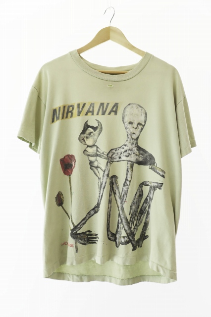 【中古】ヴィンテージ VINTAGE 90s 1993年 NIRVANA ニルヴァーナ INCESTICIDE GREEN TEE 半袖 Tシャツ バンドT 250814