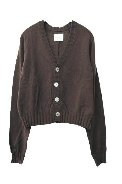 【中古】タカヒロミヤシタザソロイスト 23AW lambs wool cropped cardigan クロップド カーディガン 46茶■250814