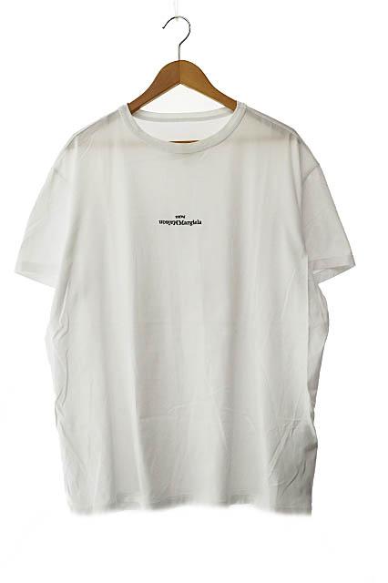 【中古】メゾンマルジェラ Maison Margiela 23SS アップサイドダウン ロゴ刺繍 半袖Tシャツ 52 白ホワイト 250921