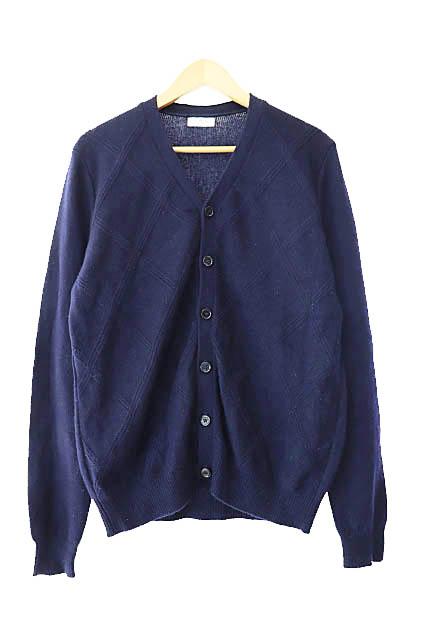【中古】マーロ malo optimum カシミヤ混 Vネック ニット カーディガン IUM028FCB22E11 L 紺ネイビー●250903 メンズ