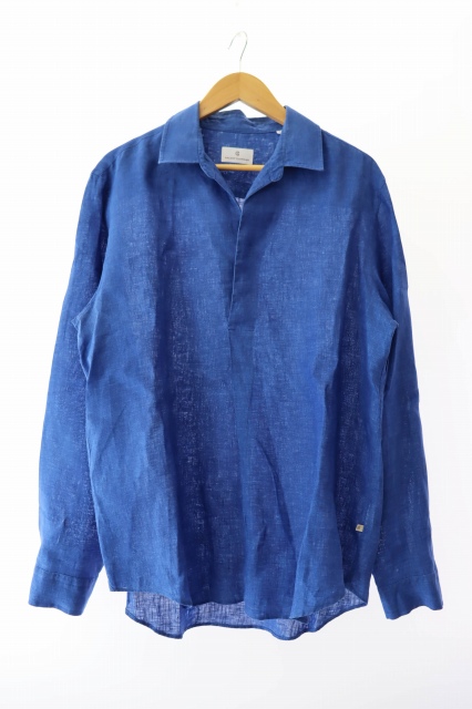 【中古】colony clothing コロニー クロージング リネン 長袖シャツ L 青 ブルー ブランド古着ベクトル 中古 ●250821