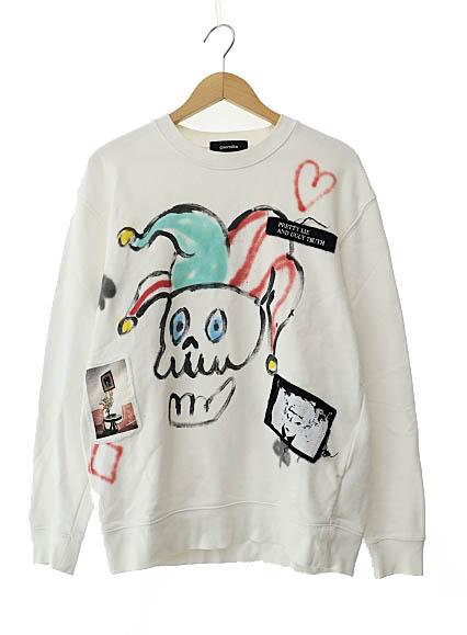 【中古】Guernica ゲルニカ ペイント パッチワーク スウェット トレーナー L 白ホワイト ●250901 メンズ