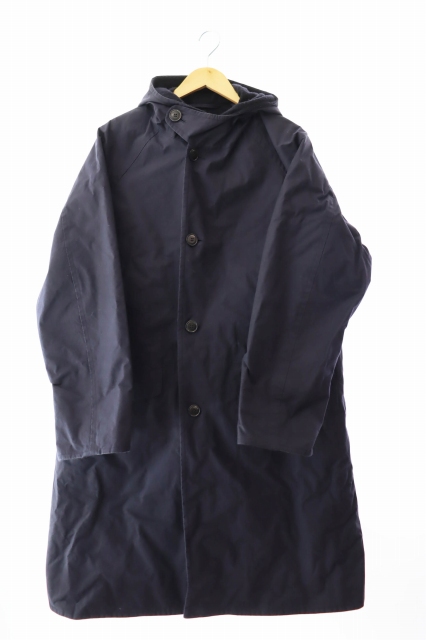【中古】コモリ COMOLI 22AW コットン ベンタイル フーデッド コート W03-04012 3 紺 ネイビー ● 250824