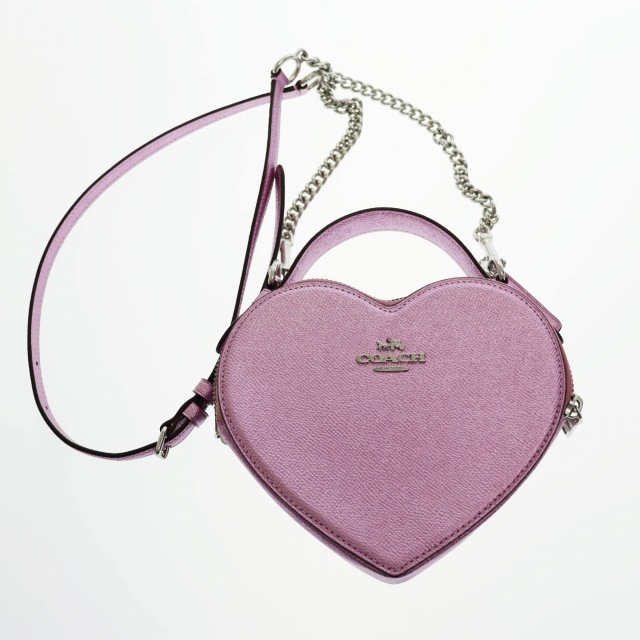 【中古】コーチ COACH ハート クロスボディ ショルダーバッグ CP020 ピンク ブランド古着ベクトル 中古☆AA★ 250829
