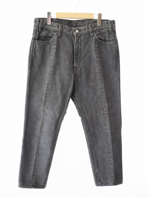 【中古】アンユーズド UNUSED 14SS カット チェンジ デニム パンツ UW0324 3 黒 ブラック●