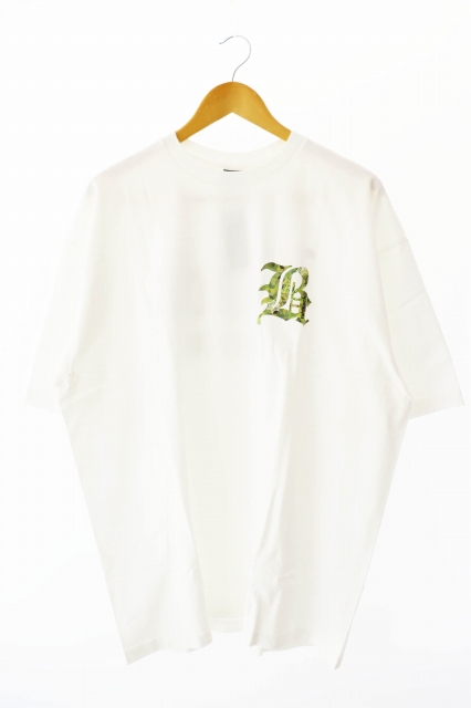 【中古】BACK CHANNEL バック チャンネル レイドバック ファブリック ロゴ プリント 半袖Tシャツ XXL 白 ホワイト●