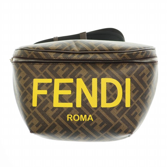 【中古】フェンディ FENDI FFロゴ ズッカ柄 クロスボディ ボディ ウエスト バッグ 7VA562 ブラウン ☆AA★▲■ 250917