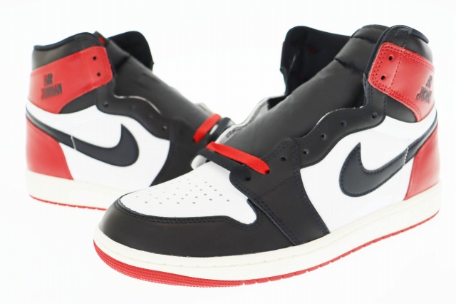 【中古】ナイキ NIKE AIR JORDAN 1 RETRO HIGH OG Black Toe Reimagined つま黒 ▲■250910