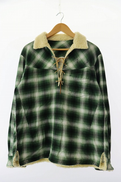 【中古】ナンバーナイン NUMBER (N)INE 09AW PULLOVER BOA CHECK SHIRT ボア チェック 長袖シャツ NNS-F904 3 250926