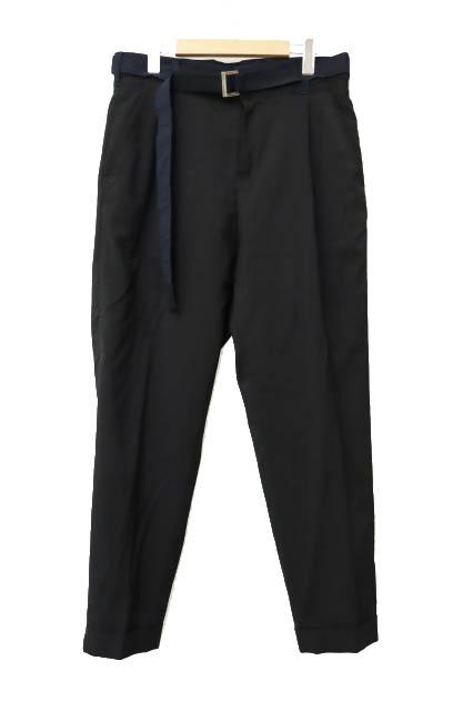 【中古】サカイ sacai 21AW SUITING PANTS スーチング テーパード トラウザーズ パンツ スラックス 3 黒 紺●250921