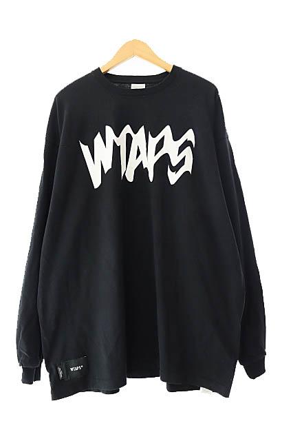 【中古】ダブルタップス WTAPS 23AW QUAKE/LS/COTTON クエイク ロゴ 長袖 Tシャツ 232ATDT-LTM01S 03 黒☆AA★250925