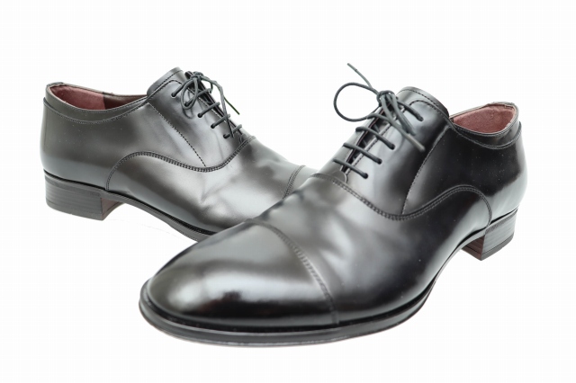 【中古】タケオキクチ TAKEO KIKUCHI 日本製 Uチップ 革靴 ドレスシューズ 26.5 黒 ブラック●▲■251130 メンズ