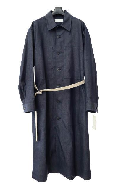 【中古】IRENISA イレニサ 23AW SHIRT COAT WITH LINEN MIX BELT デニム シャツ コート ウィズ ベルト 2●■251125