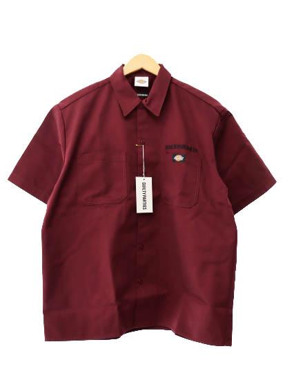 【中古】ワコマリア WACKO MARIA ×DICKIES ディッキーズ 25SS WORK SHIRT TYPE1 BURGUNDY ワーク 半袖シャツ■251003