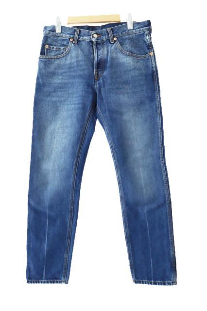 【中古】グッチ GUCCI 20SS センターライン ストレート ウォッシュド デニム パンツ 408637 XDA4M 32☆AA★251019