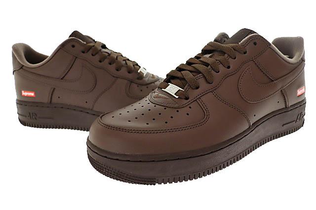 【中古】ナイキ NIKE ×SUPREME シュプリーム AIR FORCE1 LOW エアフォース 1 ロー ブラウン CU9225-200 28▲■251026
