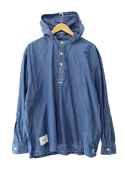 【中古】ダブルタップス WTAPS 21SS FALCONER LS DENIM ファルコナー デニム プルオーバー シャツ 2 青 251011