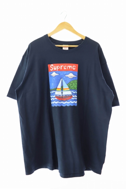 【中古】シュプリーム SUPREME 20SS Sailboat Tee セイルボート プリント 半袖Tシャツ XL 紺 ネイビー ☆AA★ 251024