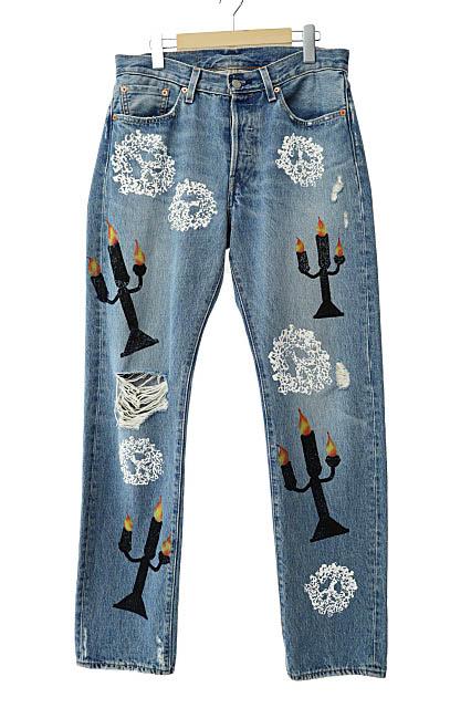 【中古】DENIM TEARS デニムティアーズ ×ヴァージルアブロー MESSAGE EMBORIDERES JEANS メッセージ デニム 251017