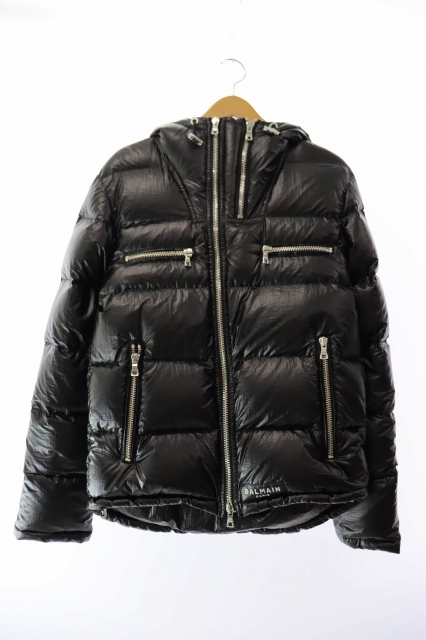 【中古】バルマン BALMAIN マルチジップ ダウン ジャケット TP009X112 46 黒 ブラック ● 251015