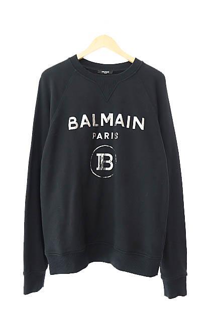 【中古】バルマン BALMAIN 23AW llic Flock Logo Sweatshirt メタリック フロック スウェット トレーナー●251017