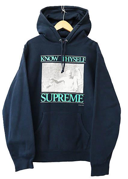 【中古】シュプリーム SUPREME 19SS Know Thyself Hooded Sweatshirt ノウ ザイセルフ パーカー L ネイビー 251212