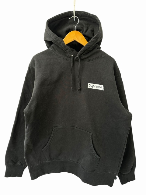 【中古】シュプリーム SUPREME 19AW ボックスロゴ バック プリント ストップ クライング フーディー パーカー L 黒