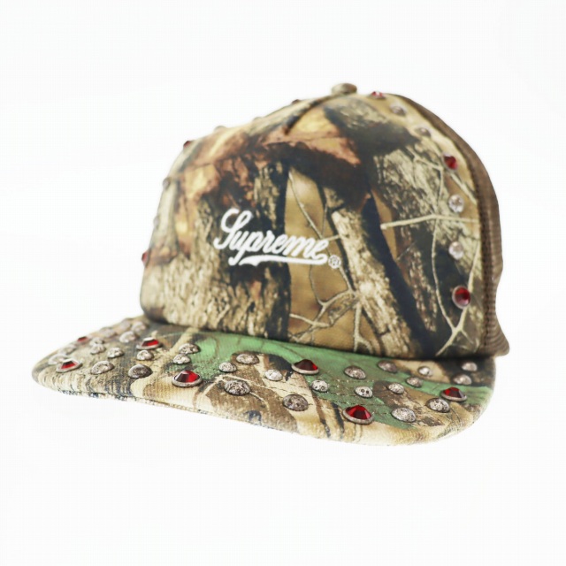 【中古】シュプリーム × ビービー サイモン 24AW ロゴ刺繍 スタッズ キャンバス キャップ 帽子☆AA★▲