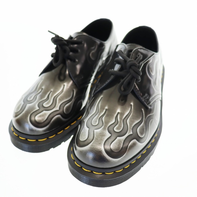 【中古】ドクターマーチン DR.MARTENS 1461 INFERNO SILVER ラブオフ加工 3ホール シューズ 41765020 UK7●▲■251112