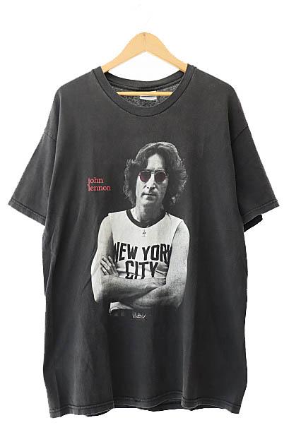 【中古】ヴィンテージ VINTAGE 90s JOHN LENNON ONE PHOTO TEE ジョンレノン ワン フォト 半袖 Tシャツ L 黒 251031