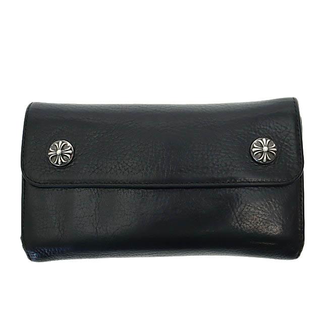 【中古】クロムハーツ CHROME HEARTS Wave Cross Ball Wallet ウェーブ クロス ボタン ウォレット 長財布 ▲■251120