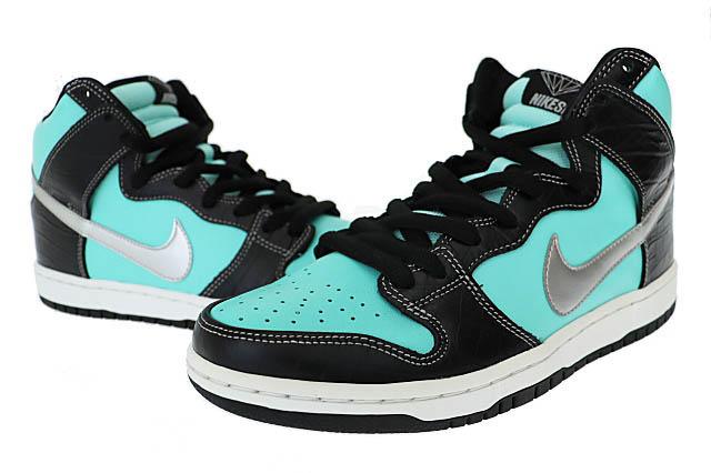 【中古】NIKE SB ×DIAMOND SUPPLY DUNK HIGH PRM Tiffany 2014 ダンク ハイ ティファニー 653599-400 27.5■251113
