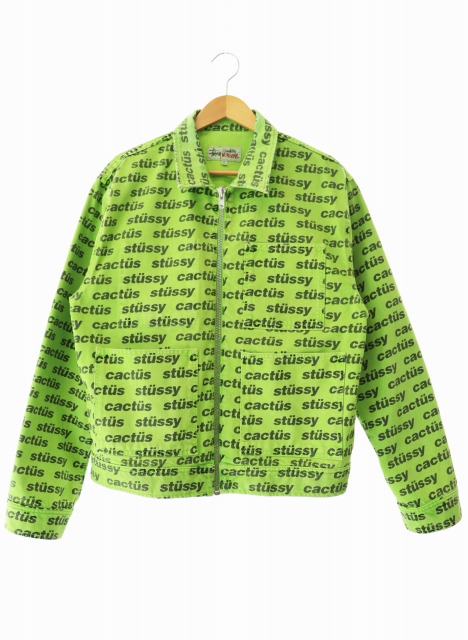 【中古】ステューシー STUSSY ×CPFM シーピーエフエム ZIP WORK JACKET ジップ ワーク ジャケット M 黄緑 251202