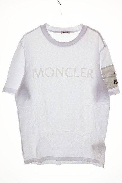 【中古】モンクレール MONCLER SS TSHIRT WHITE L 8C00054 8390T フロント ロゴ Tシャツ 袖 パッチ ☆AA★250311